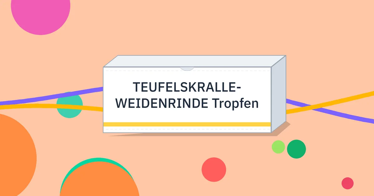 Symbolbild: Packung mit der Aufschrift TEUFELSKRALLE-WEIDENRINDE Tropfen (PZN 18396518) – Verfügbarkeit und Bezug in Apotheken in Frankfurt am Main
