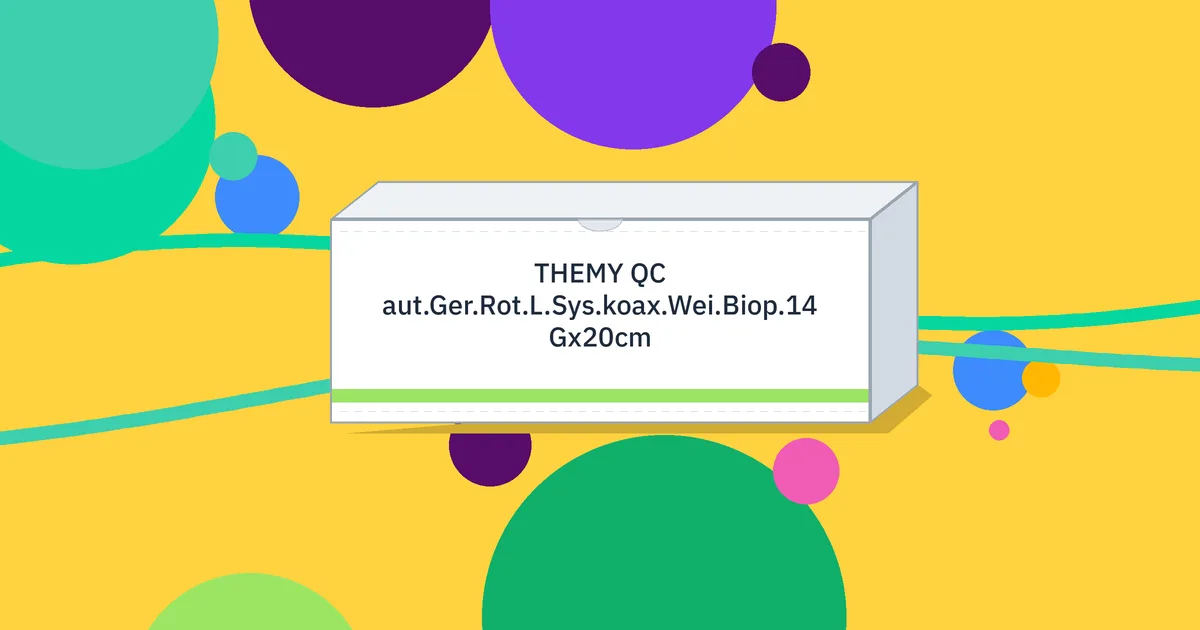Symbolbild: Packung mit der Aufschrift THEMY QC aut.Ger.Rot.L.Sys.koax.Wei.Biop.14 Gx20cm (PZN 19738145) – Verfügbarkeit und Bezug in Apotheken in Frankfurt am Main