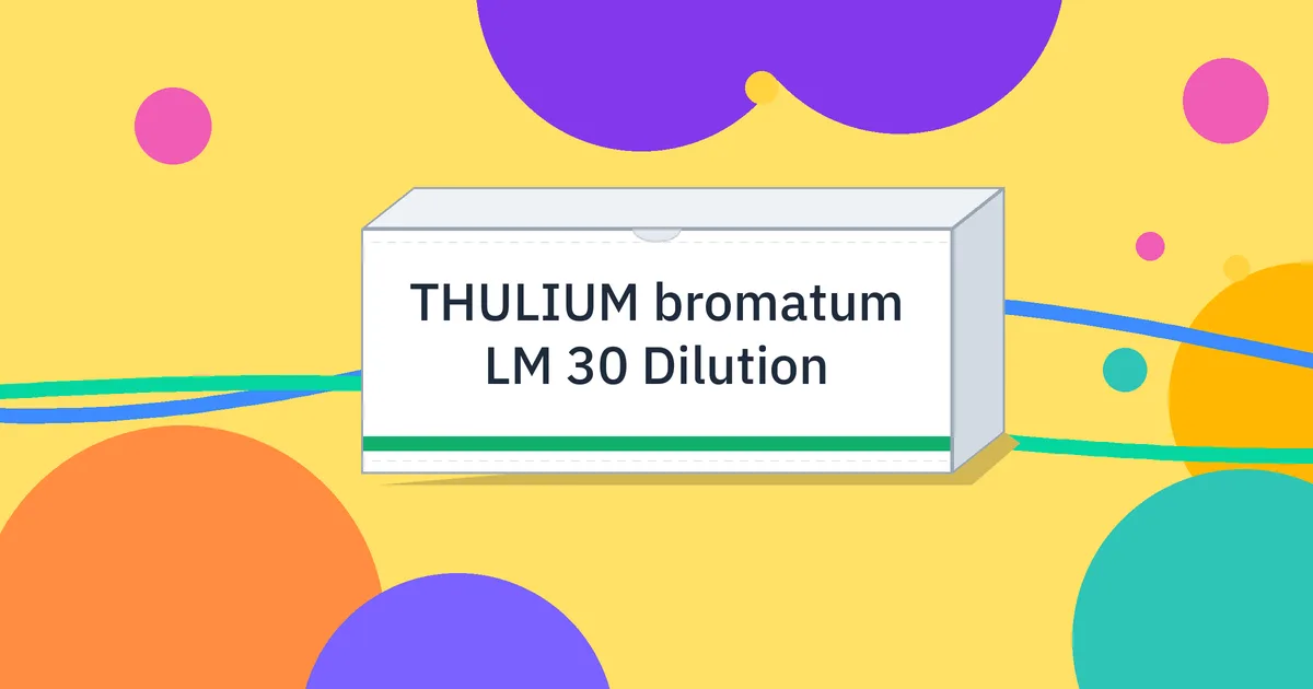 Symbolbild: Packung mit der Aufschrift THULIUM bromatum LM 30 Dilution (PZN 13691313) – Verfügbarkeit und Bezug in Apotheken in Frankfurt am Main