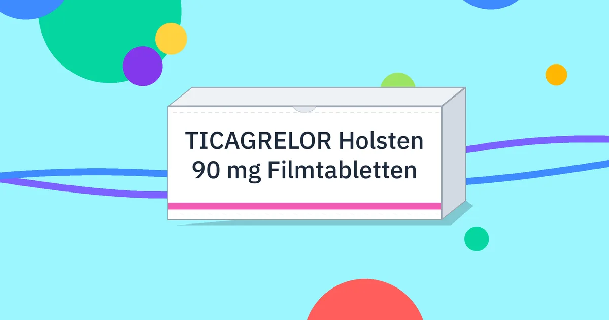Symbolbild: Packung mit der Aufschrift TICAGRELOR Holsten 90 mg Filmtabletten (PZN 19542985) – Verfügbarkeit und Bezug in Apotheken in Frankfurt am Main