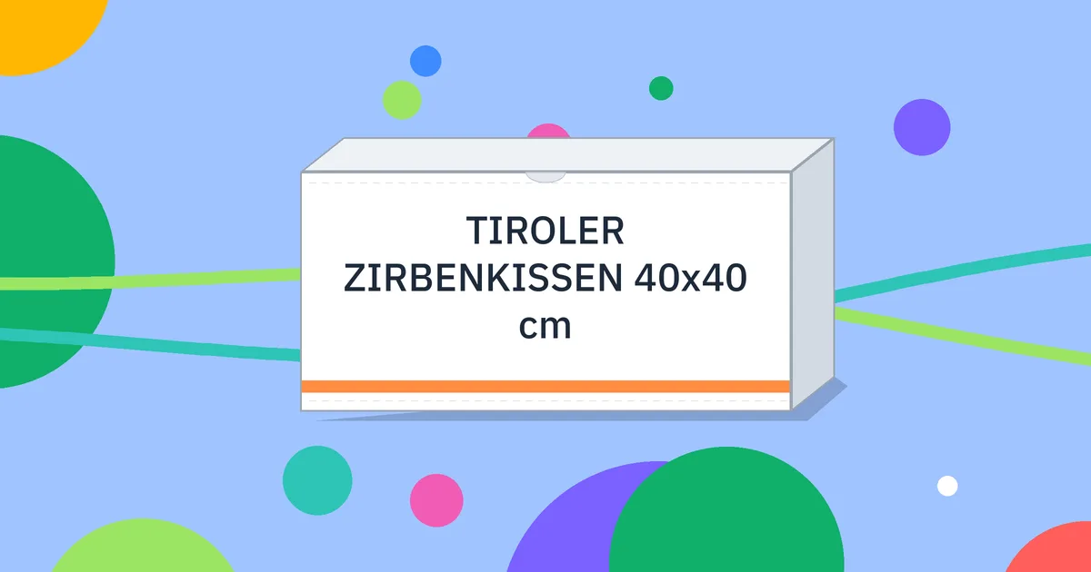 Symbolbild: Packung mit der Aufschrift TIROLER ZIRBENKISSEN 40x40 cm (PZN 11095280) – Verfügbarkeit und Bezug in Apotheken in Frankfurt am Main
