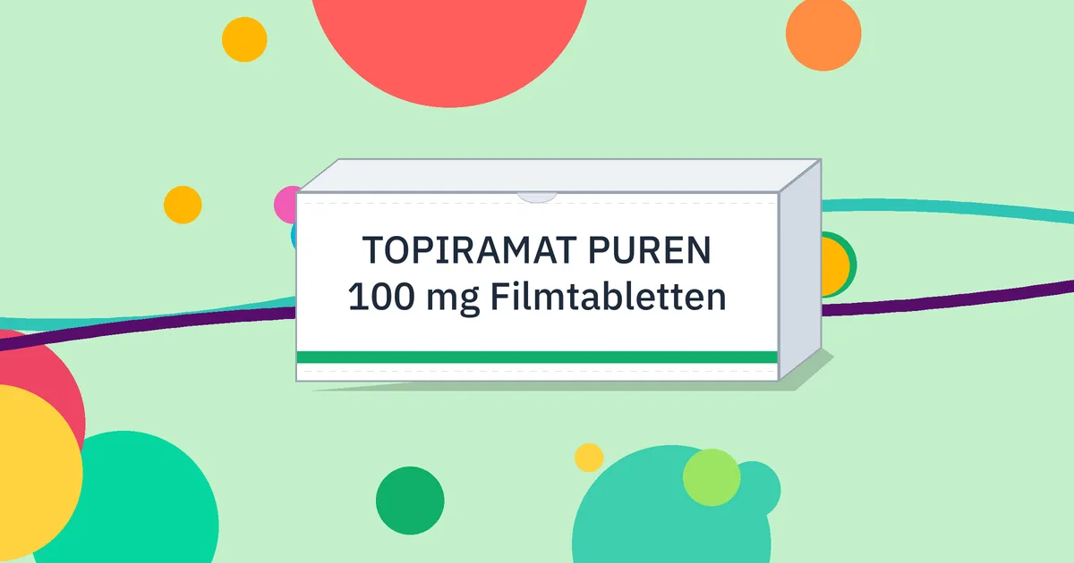 Symbolbild: Packung mit der Aufschrift TOPIRAMAT PUREN 100 mg Filmtabletten (PZN 13821307) – Verfügbarkeit und Bezug in Apotheken in Frankfurt am Main