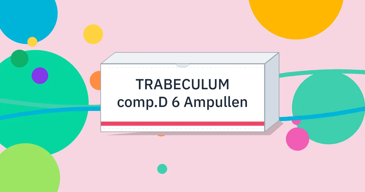 Symbolbild: Packung mit der Aufschrift TRABECULUM comp.D 6 Ampullen (PZN 07086683) – Verfügbarkeit und Bezug in Apotheken in Frankfurt am Main