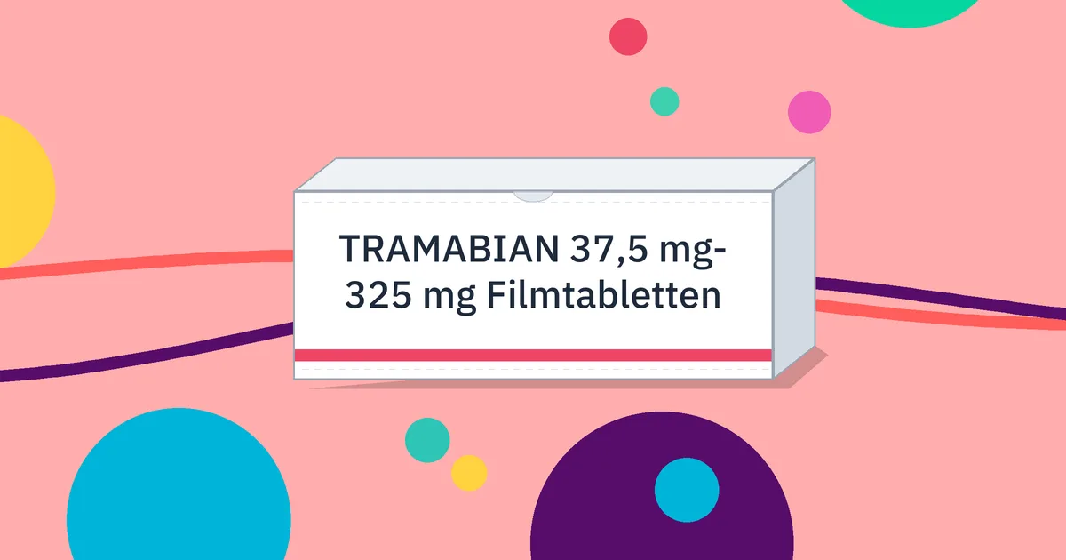Symbolbild: Packung mit der Aufschrift TRAMABIAN 37,5 mg-325 mg Filmtabletten (PZN 11111145) – Verfügbarkeit und Bezug in Apotheken in Frankfurt am Main