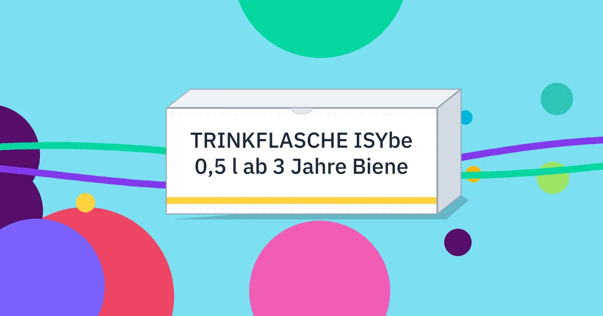 Symbolbild: Packung mit der Aufschrift TRINKFLASCHE ISYbe 0,5 l ab 3 Jahre Biene (PZN 11592340) – Verfügbarkeit und Bezug in Apotheken in Frankfurt am Main