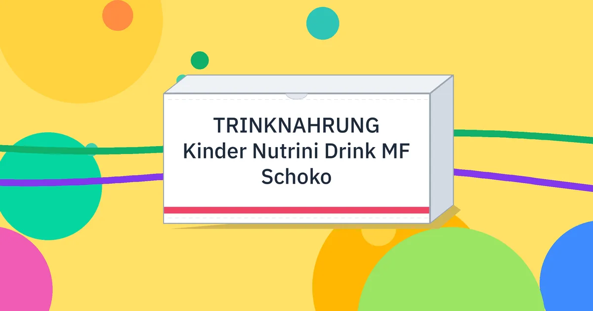 Symbolbild: Packung mit der Aufschrift TRINKNAHRUNG Kinder Nutrini Drink MF Schoko (PZN 13228839) – Verfügbarkeit und Bezug in Apotheken in Frankfurt am Main