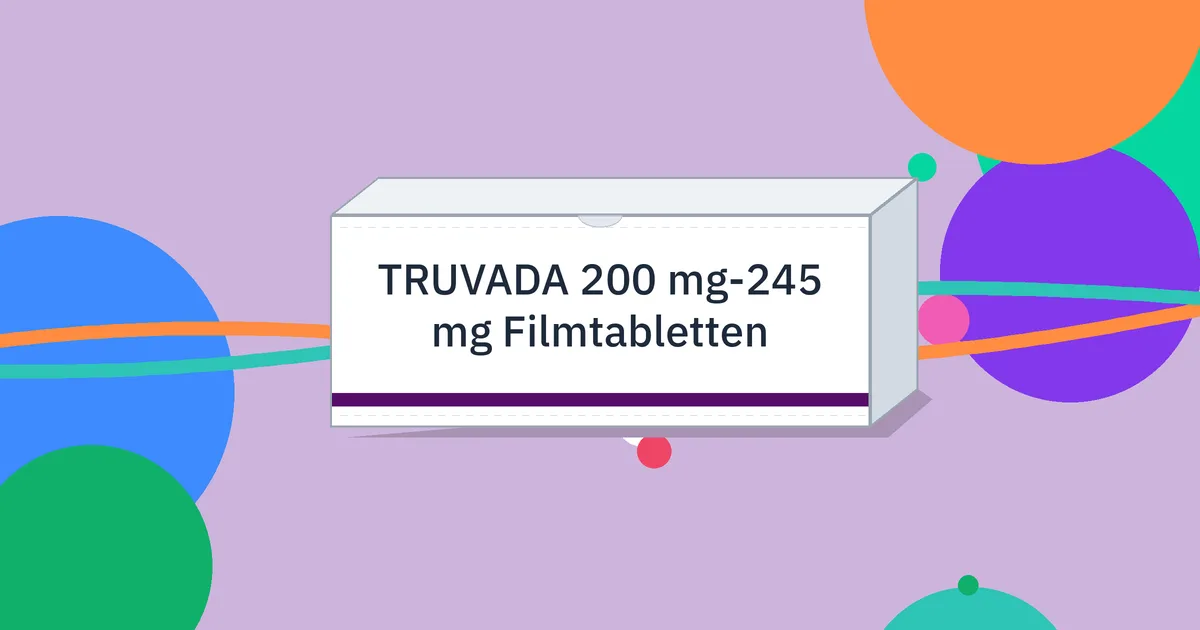 Symbolbild: Packung mit der Aufschrift TRUVADA 200 mg-245 mg Filmtabletten (PZN 05901883) – Verfügbarkeit und Bezug in Apotheken in Frankfurt am Main