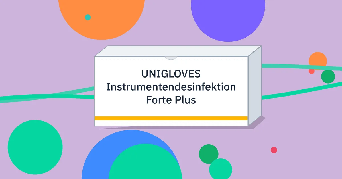Symbolbild: Packung mit der Aufschrift UNIGLOVES Instrumentendesinfektion Forte Plus (PZN 18332197) – Verfügbarkeit und Bezug in Apotheken in Frankfurt am Main