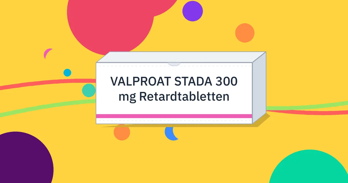 Symbolbild: Packung mit der Aufschrift VALPROAT STADA 300 mg Retardtabletten (PZN 04367105) – Verfügbarkeit und Bezug in Apotheken in Frankfurt am Main