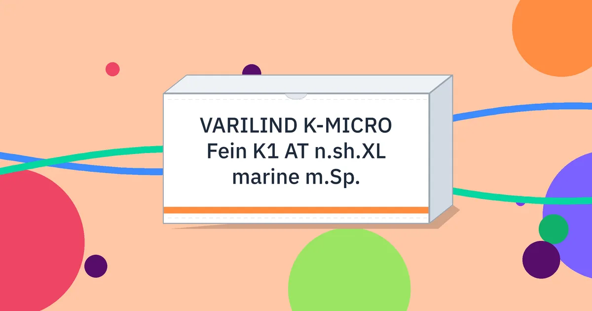 Symbolbild: Packung mit der Aufschrift VARILIND K-MICRO Fein K1 AT n.sh.XL marine m.Sp. (PZN 20551966) – Verfügbarkeit und Bezug in Apotheken in Frankfurt am Main