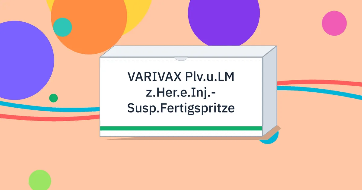 Symbolbild: Packung mit der Aufschrift VARIVAX Plv.u.LM z.Her.e.Inj.-Susp.Fertigspritze (PZN 18809328) – Verfügbarkeit und Bezug in Apotheken in Frankfurt am Main