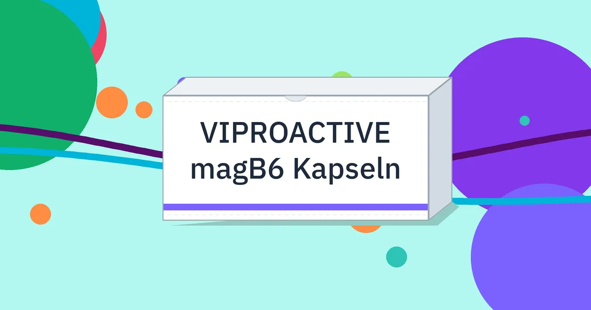 Symbolbild: Packung mit der Aufschrift VIPROACTIVE magB6 Kapseln (PZN 14239880) – Verfügbarkeit und Bezug in Apotheken in Frankfurt am Main