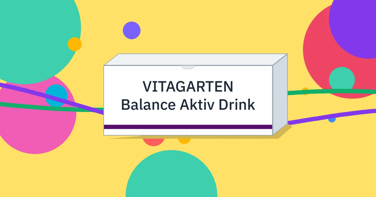 Symbolbild: Packung mit der Aufschrift VITAGARTEN Balance Aktiv Drink (PZN 02051674) – Verfügbarkeit und Bezug in Apotheken in Frankfurt am Main