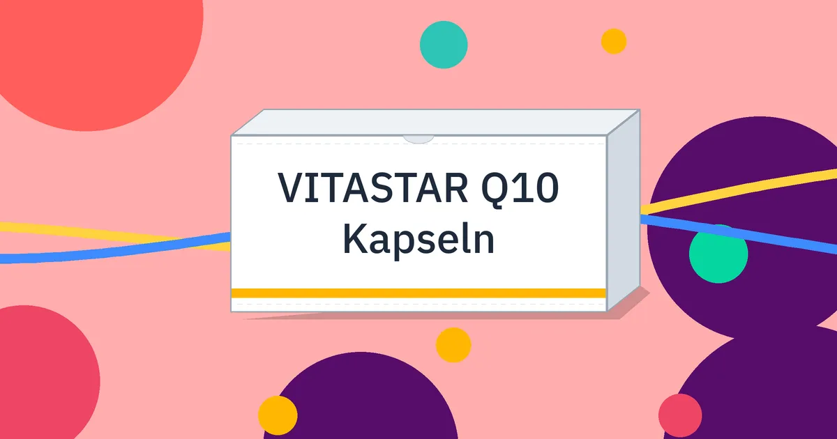 Symbolbild: Packung mit der Aufschrift VITASTAR Q10 Kapseln (PZN 16002828) – Verfügbarkeit und Bezug in Apotheken in Frankfurt am Main
