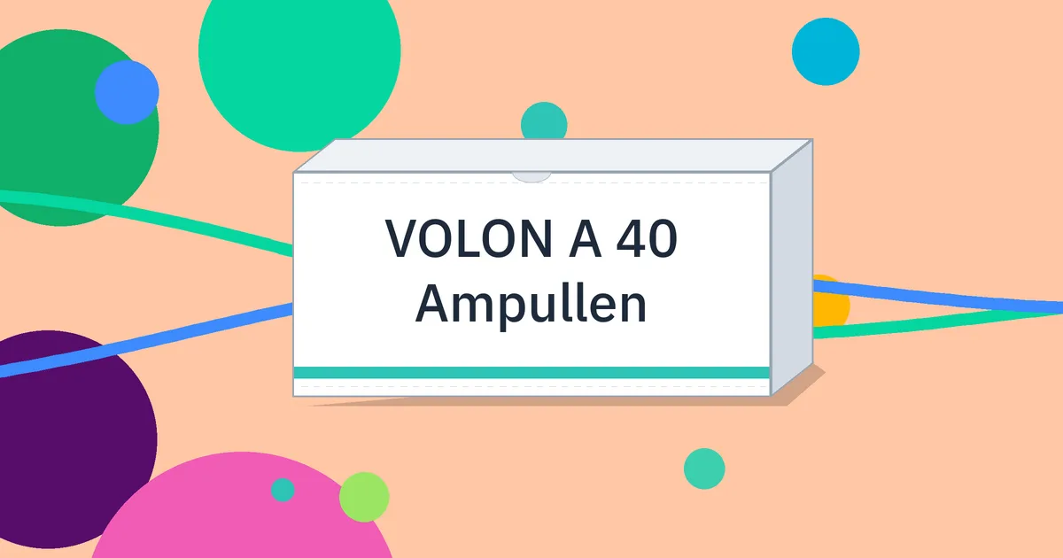 Symbolbild: Packung mit der Aufschrift VOLON A 40 Ampullen (PZN 16752050) – Verfügbarkeit und Bezug in Apotheken in Frankfurt am Main