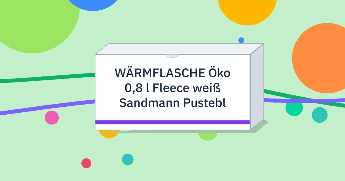 Symbolbild: Packung mit der Aufschrift WÄRMFLASCHE Öko 0,8 l Fleece weiß Sandmann Pustebl (PZN 16328777) – Verfügbarkeit und Bezug in Apotheken in Frankfurt am Main