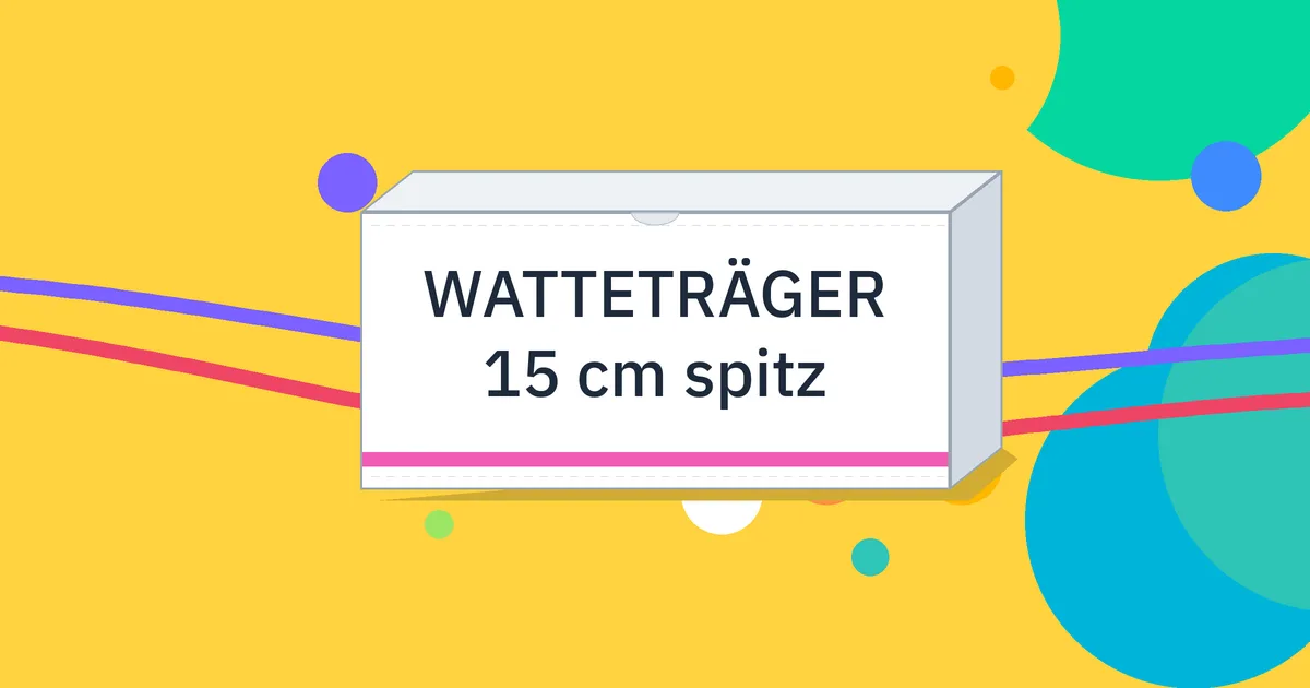 Symbolbild: Packung mit der Aufschrift WATTETRÄGER 15 cm spitz (PZN 04866601) – Verfügbarkeit und Bezug in Apotheken in Frankfurt am Main
