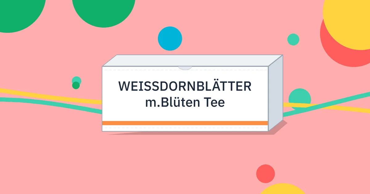 Symbolbild: Packung mit der Aufschrift WEISSDORNBLÄTTER m.Blüten Tee (PZN 19214376) – Verfügbarkeit und Bezug in Apotheken in Frankfurt am Main