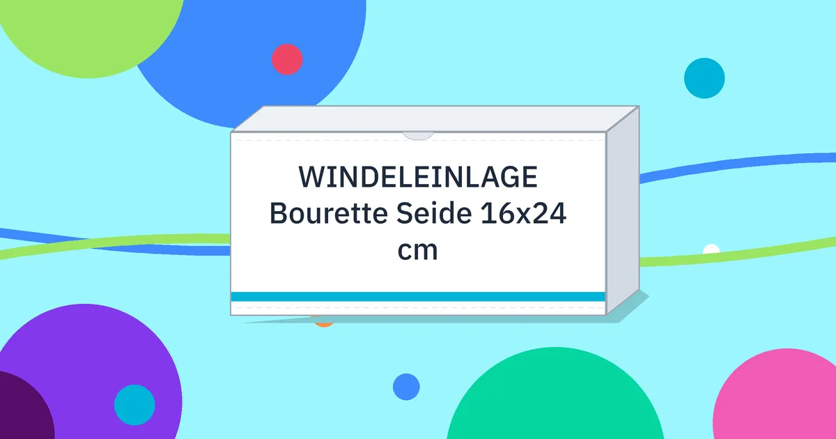 Symbolbild: Packung mit der Aufschrift WINDELEINLAGE Bourette Seide 16x24 cm (PZN 03958264) – Verfügbarkeit und Bezug in Apotheken in Frankfurt am Main