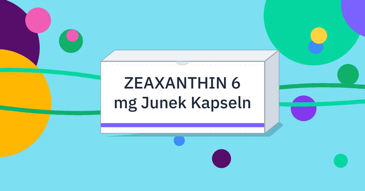 Symbolbild: Packung mit der Aufschrift ZEAXANTHIN 6 mg Junek Kapseln (PZN 03536741) – Verfügbarkeit und Bezug in Apotheken in Frankfurt am Main