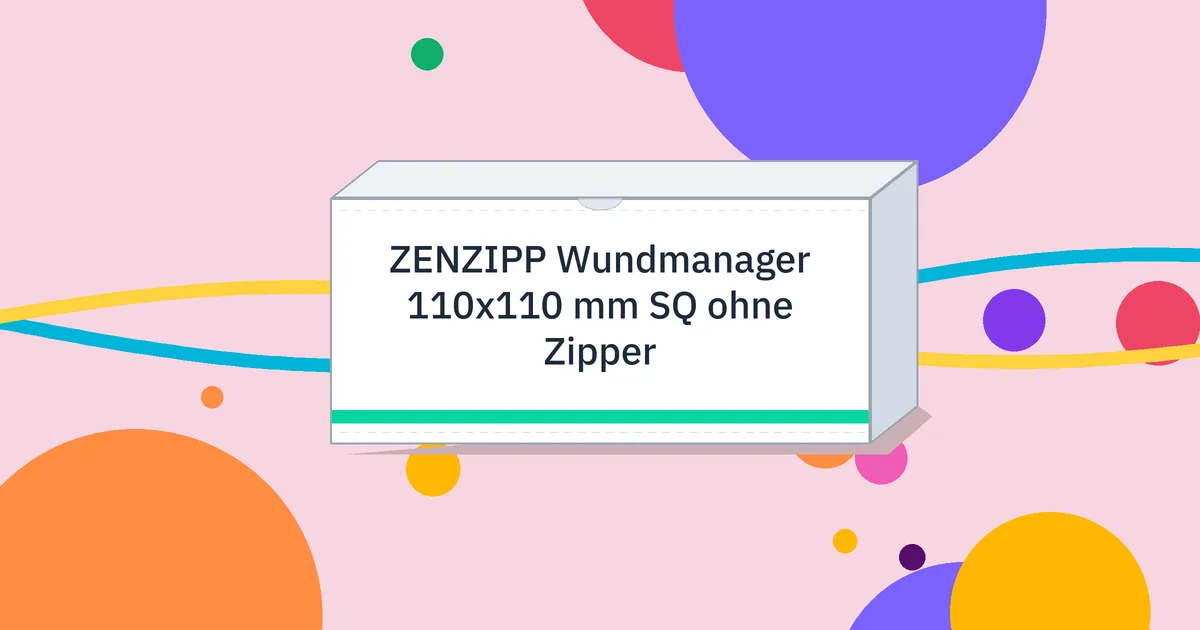 Symbolbild: Packung mit der Aufschrift ZENZIPP Wundmanager 110x110 mm SQ ohne Zipper (PZN 13568363) – Verfügbarkeit und Bezug in Apotheken in Frankfurt am Main