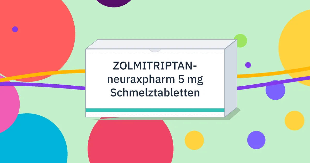 Symbolbild: Packung mit der Aufschrift ZOLMITRIPTAN-neuraxpharm 5 mg Schmelztabletten (PZN 14290036) – Verfügbarkeit und Bezug in Apotheken in Frankfurt am Main