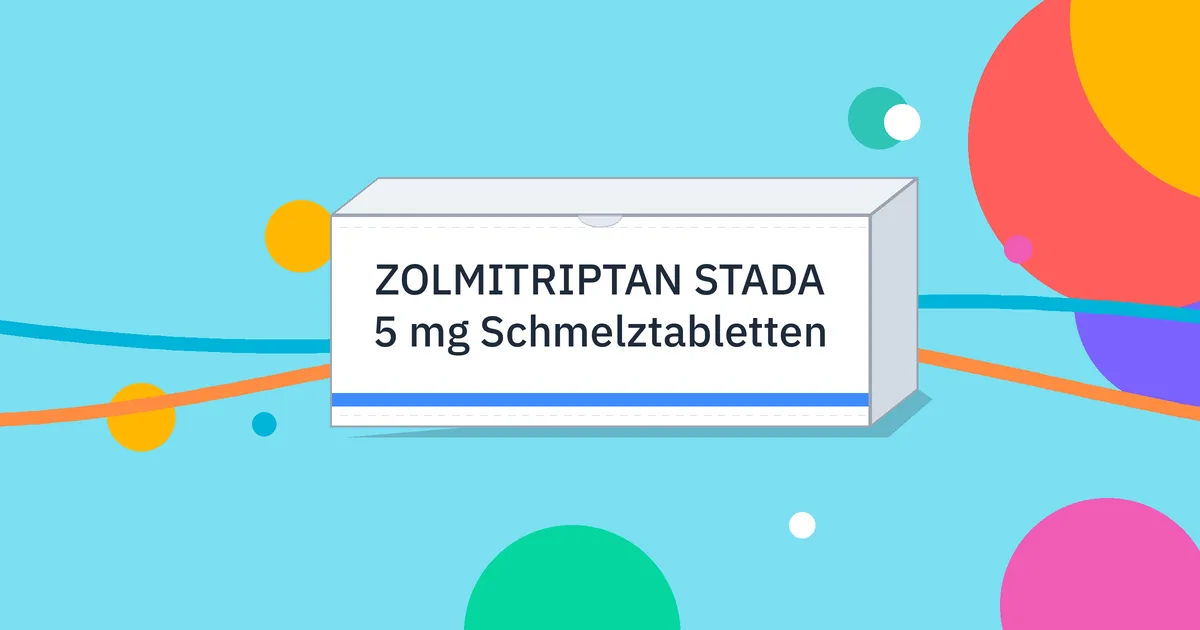 Symbolbild: Packung mit der Aufschrift ZOLMITRIPTAN STADA 5 mg Schmelztabletten (PZN 17849082) – Verfügbarkeit und Bezug in Apotheken in Frankfurt am Main