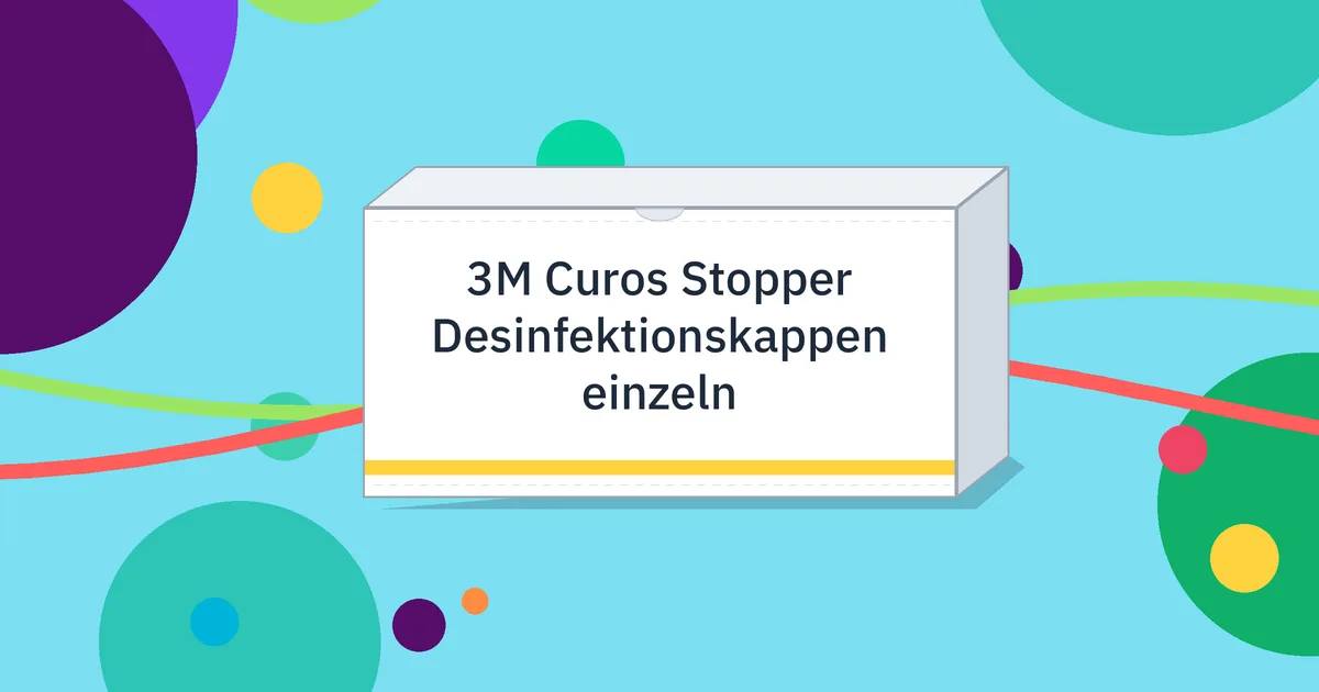 Symbolbild: Packung mit der Aufschrift 3M Curos Stopper Desinfektionskappen einzeln (PZN 14322658) – Verfügbarkeit und Bezug in Apotheken in Frankfurt am Main
