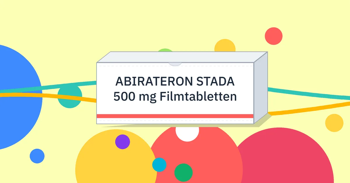 Symbolbild: Packung mit der Aufschrift ABIRATERON STADA 500 mg Filmtabletten (PZN 19301862) – Verfügbarkeit und Bezug in Apotheken in Frankfurt am Main