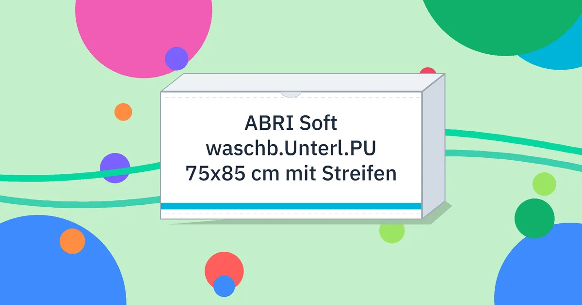 Symbolbild: Packung mit der Aufschrift ABRI Soft waschb.Unterl.PU 75x85 cm mit Streifen (PZN 08857912) – Verfügbarkeit und Bezug in Apotheken in Frankfurt am Main