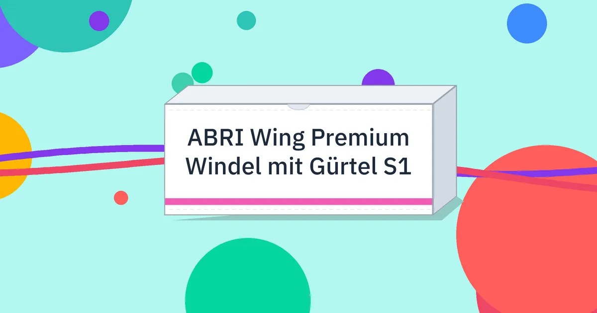 Symbolbild: Packung mit der Aufschrift ABRI Wing Premium Windel mit Gürtel S1 (PZN 14409069) – Verfügbarkeit und Bezug in Apotheken in Frankfurt am Main