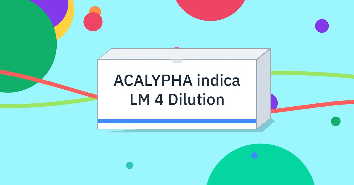 Symbolbild: Packung mit der Aufschrift ACALYPHA indica LM 4 Dilution (PZN 13262138) – Verfügbarkeit und Bezug in Apotheken in Frankfurt am Main
