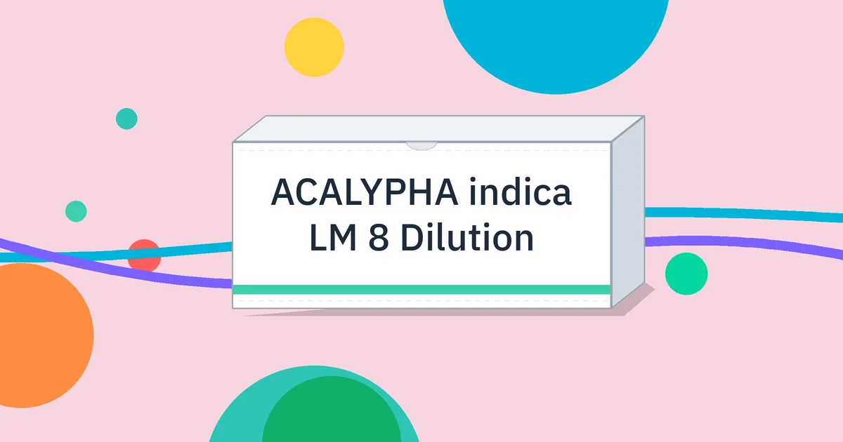 Symbolbild: Packung mit der Aufschrift ACALYPHA indica LM 8 Dilution (PZN 13262256) – Verfügbarkeit und Bezug in Apotheken in Frankfurt am Main