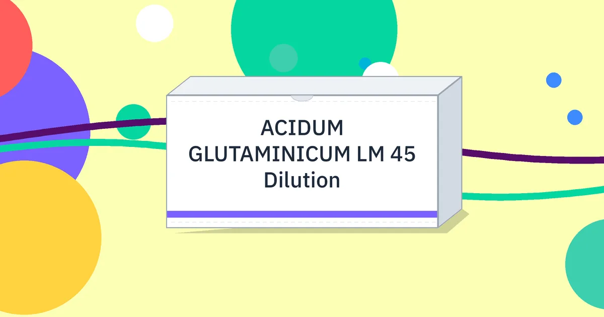 Symbolbild: Packung mit der Aufschrift ACIDUM GLUTAMINICUM LM 45 Dilution (PZN 13276956) – Verfügbarkeit und Bezug in Apotheken in Frankfurt am Main