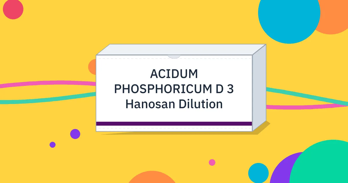 Symbolbild: Packung mit der Aufschrift ACIDUM PHOSPHORICUM D 3 Hanosan Dilution (PZN 00008987) – Verfügbarkeit und Bezug in Apotheken in Frankfurt am Main