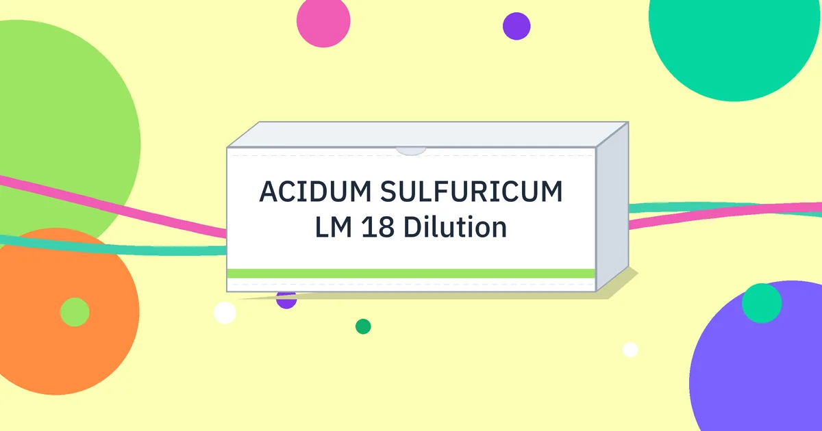 Symbolbild: Packung mit der Aufschrift ACIDUM SULFURICUM LM 18 Dilution (PZN 07538990) – Verfügbarkeit und Bezug in Apotheken in Frankfurt am Main