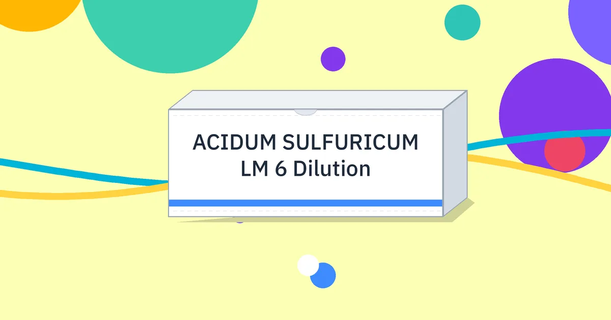Symbolbild: Packung mit der Aufschrift ACIDUM SULFURICUM LM 6 Dilution (PZN 07538978) – Verfügbarkeit und Bezug in Apotheken in Frankfurt am Main