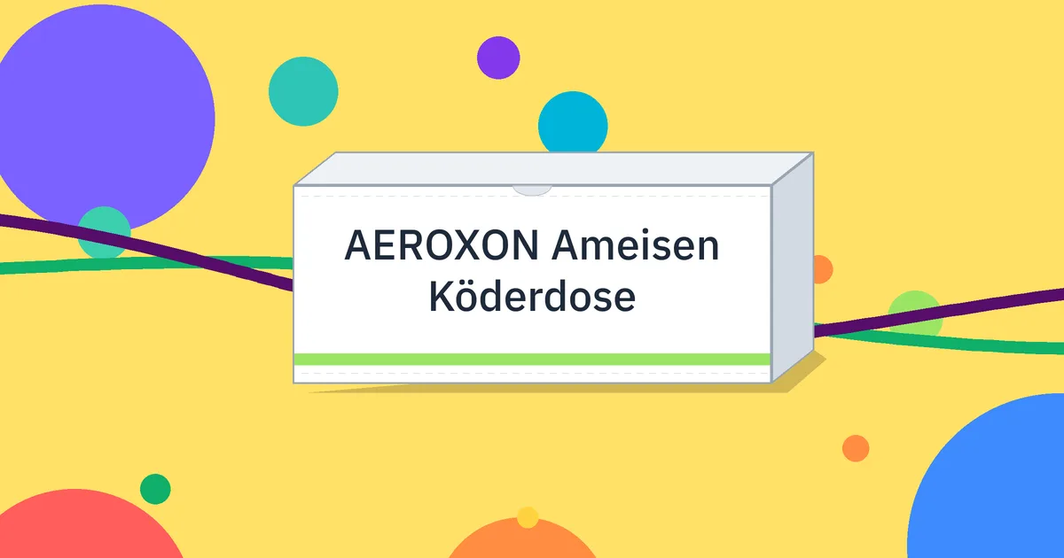 Symbolbild: Packung mit der Aufschrift AEROXON Ameisen Köderdose (PZN 07266824) – Verfügbarkeit und Bezug in Apotheken in Frankfurt am Main