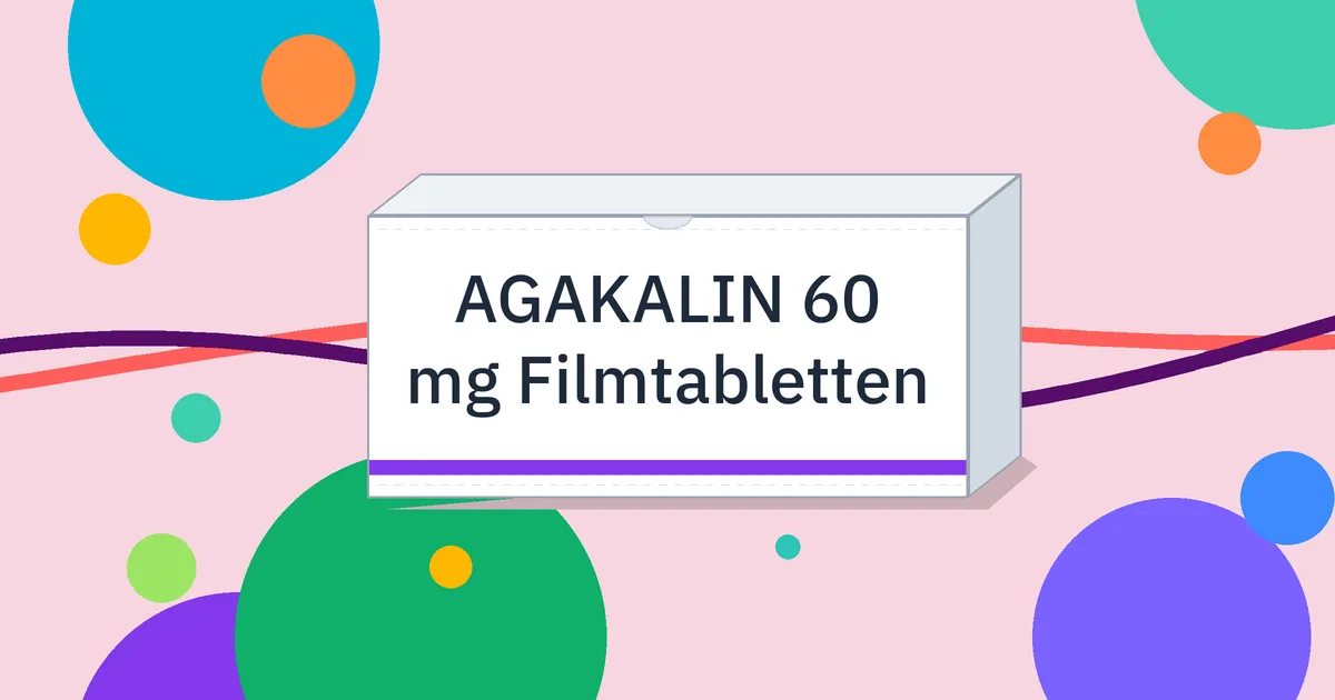 Symbolbild: Packung mit der Aufschrift AGAKALIN 60 mg Filmtabletten (PZN 15268984) – Verfügbarkeit und Bezug in Apotheken in Frankfurt am Main