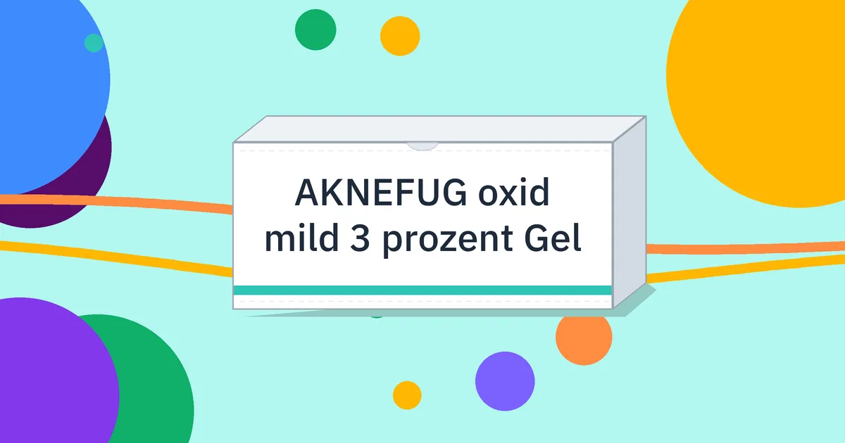 Symbolbild: Packung mit der Aufschrift AKNEFUG oxid mild 3 prozent Gel (PZN 04927745) – Verfügbarkeit und Bezug in Apotheken in Frankfurt am Main