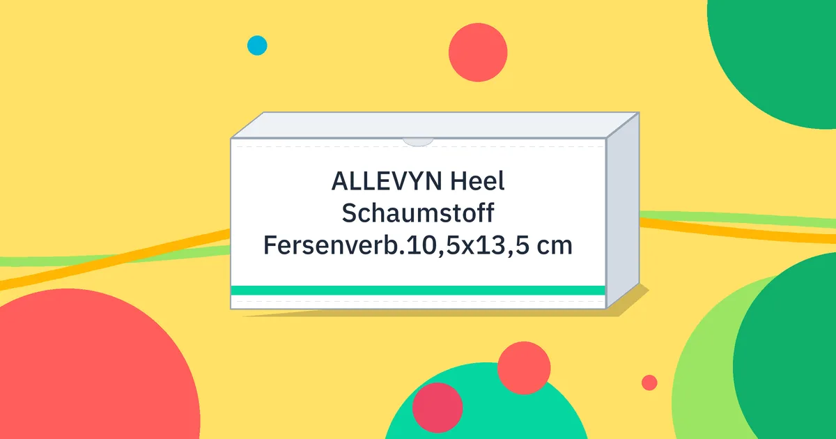 Symbolbild: Packung mit der Aufschrift ALLEVYN Heel Schaumstoff Fersenverb.10,5x13,5 cm (PZN 19740946) – Verfügbarkeit und Bezug in Apotheken in Frankfurt am Main