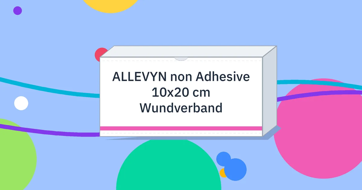 Symbolbild: Packung mit der Aufschrift ALLEVYN non Adhesive 10x20 cm Wundverband (PZN 11729968) – Verfügbarkeit und Bezug in Apotheken in Frankfurt am Main