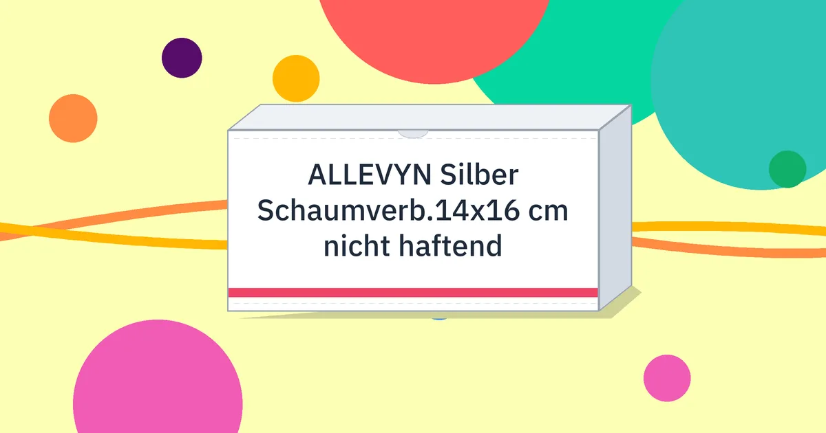 Symbolbild: Packung mit der Aufschrift ALLEVYN Silber Schaumverb.14x16 cm nicht haftend (PZN 16026875) – Verfügbarkeit und Bezug in Apotheken in Frankfurt am Main