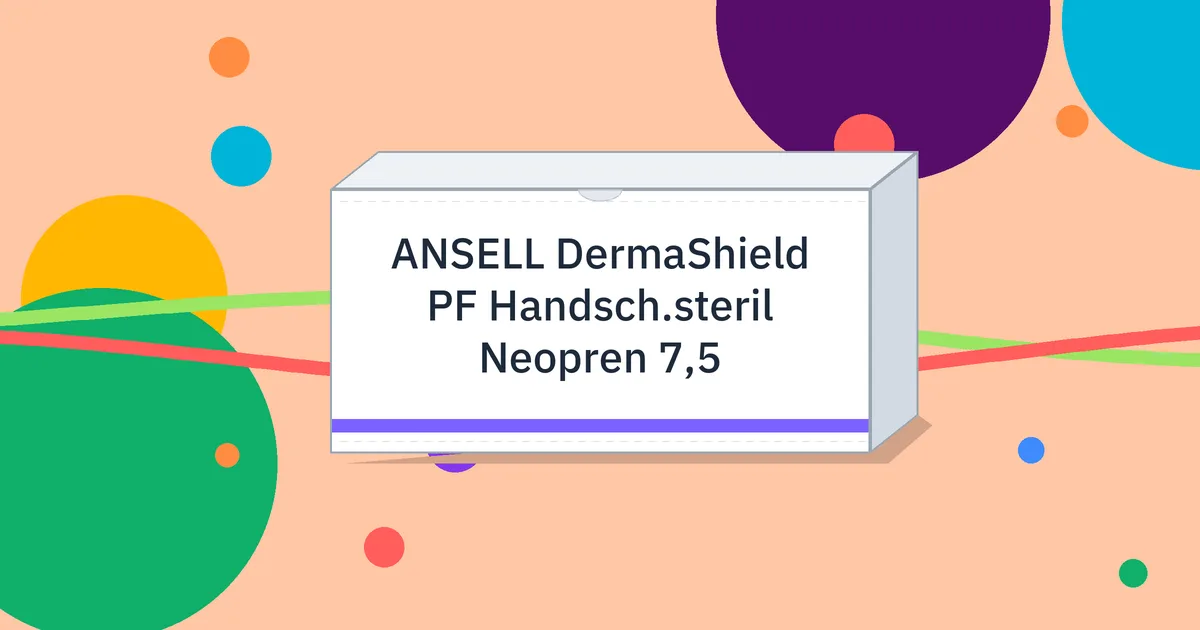 Symbolbild: Packung mit der Aufschrift ANSELL DermaShield PF Handsch.steril Neopren 7,5 (PZN 06915551) – Verfügbarkeit und Bezug in Apotheken in Frankfurt am Main