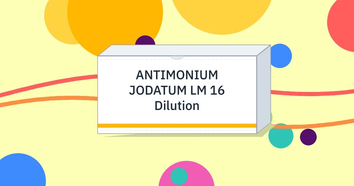 Symbolbild: Packung mit der Aufschrift ANTIMONIUM JODATUM LM 16 Dilution (PZN 12764286) – Verfügbarkeit und Bezug in Apotheken in Frankfurt am Main