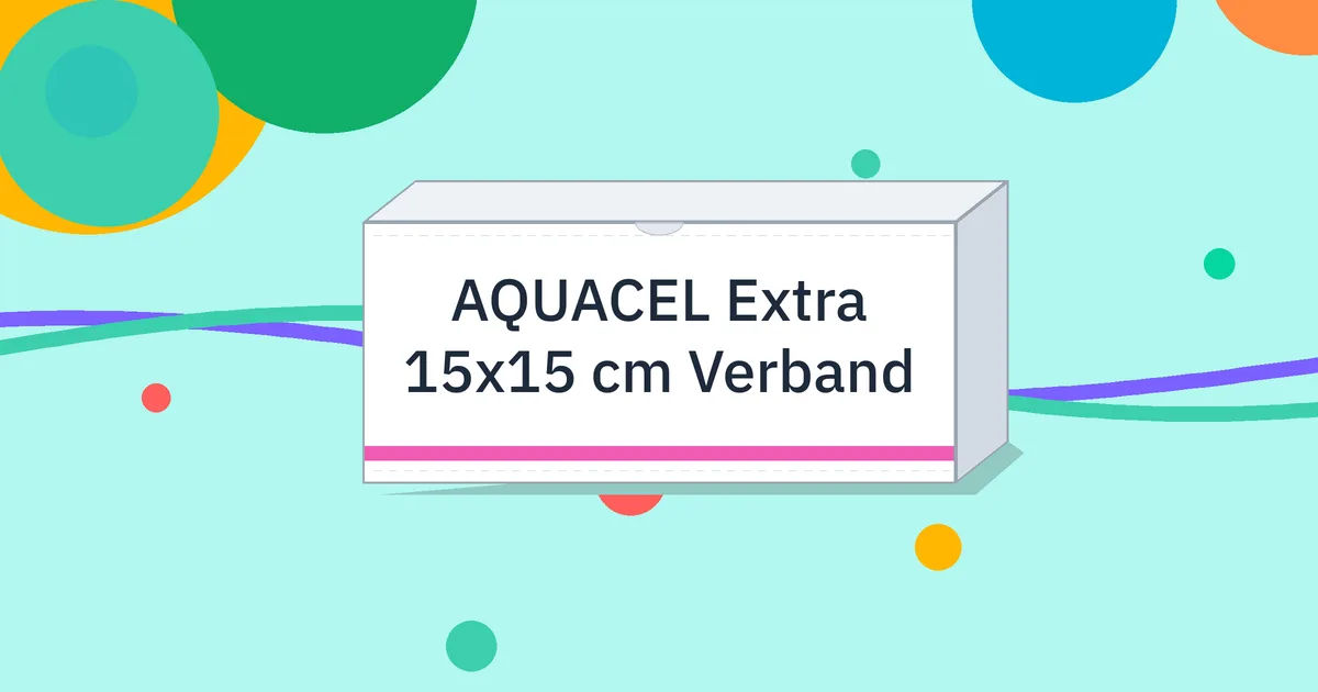 Symbolbild: Packung mit der Aufschrift AQUACEL Extra 15x15 cm Verband (PZN 13984831) – Verfügbarkeit und Bezug in Apotheken in Frankfurt am Main