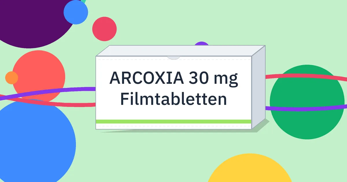 Symbolbild: Packung mit der Aufschrift ARCOXIA 30 mg Filmtabletten (PZN 09544397) – Verfügbarkeit und Bezug in Apotheken in Frankfurt am Main