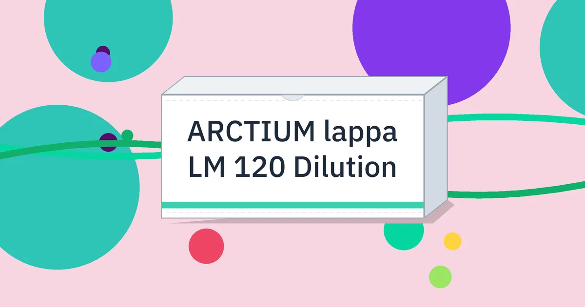 Symbolbild: Packung mit der Aufschrift ARCTIUM lappa LM 120 Dilution (PZN 13388141) – Verfügbarkeit und Bezug in Apotheken in Frankfurt am Main