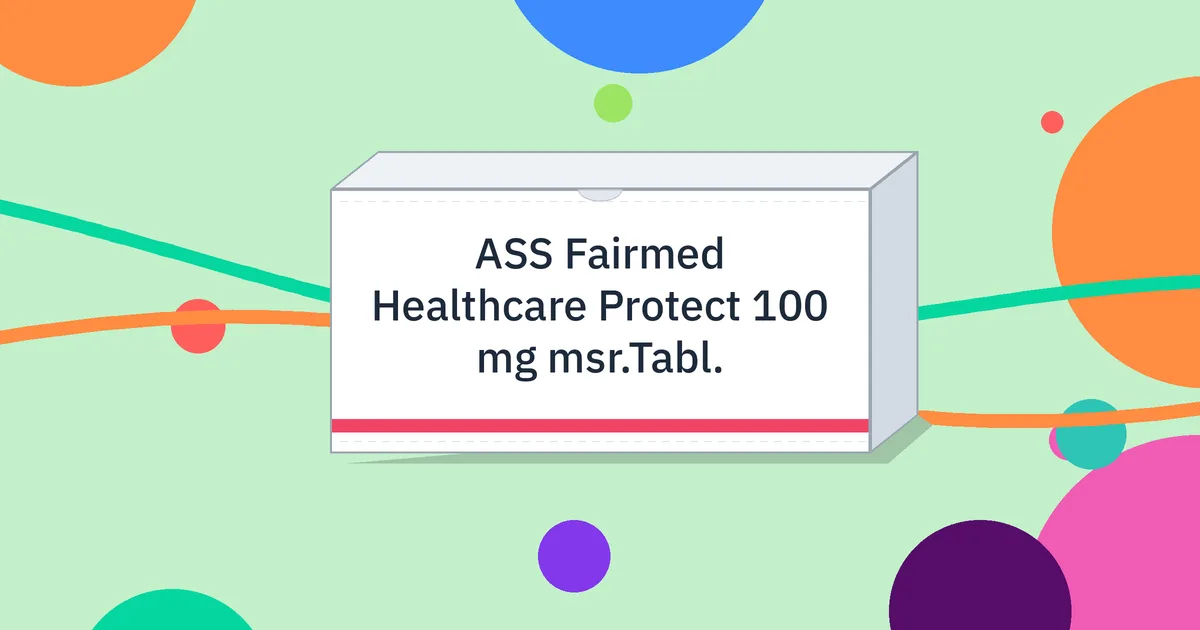 Symbolbild: Packung mit der Aufschrift ASS Fairmed Healthcare Protect 100 mg msr.Tabl. (PZN 17993749) – Verfügbarkeit und Bezug in Apotheken in Frankfurt am Main