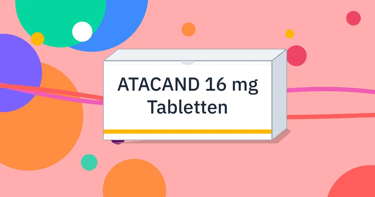 Symbolbild: Packung mit der Aufschrift ATACAND 16 mg Tabletten (PZN 01408252) – Verfügbarkeit und Bezug in Apotheken in Frankfurt am Main